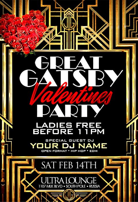 Valentines Day Great Gatsby - ClubPSD