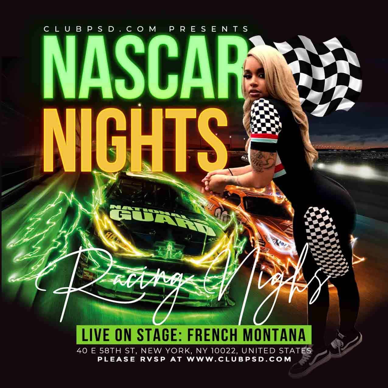 Download PSD editable nascar show party flyer template