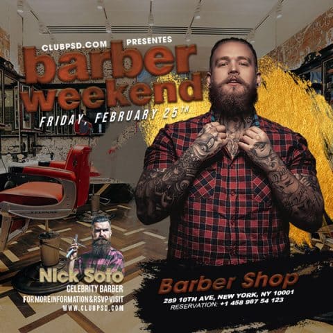 Download barber weekend discount flyer template - Club PSD