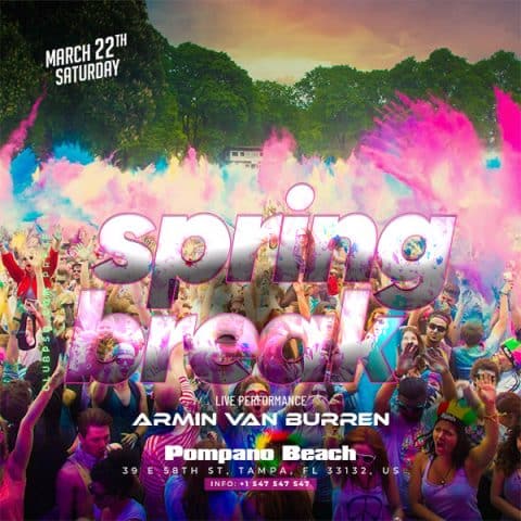 Download best spring break party flyer template PSD editable design